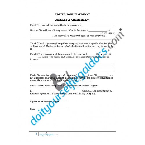 Limited Liability Company Articles of Organization - Colorado ...